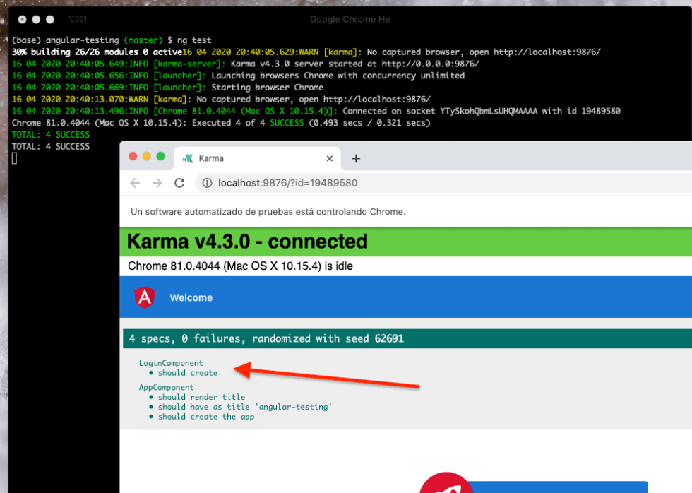 Cómo usar Testing en Angular con Jasmine y Karma